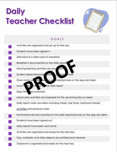 Teacher Daily Duty Checklist by Admin 4 You | TPT