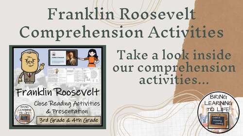 Franklin Roosevelt Close Reading & Comprehension Activities | 3rd–4th Grade