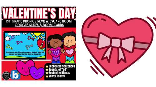 Valentine's Digital Escape Room Game 1st Grade Reading Phonics Review ...