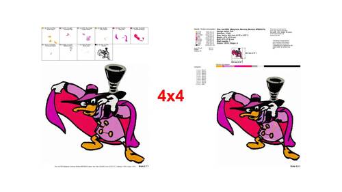 Darkwing Duck cartoon superhero with periscope hat embroidery designs ...
