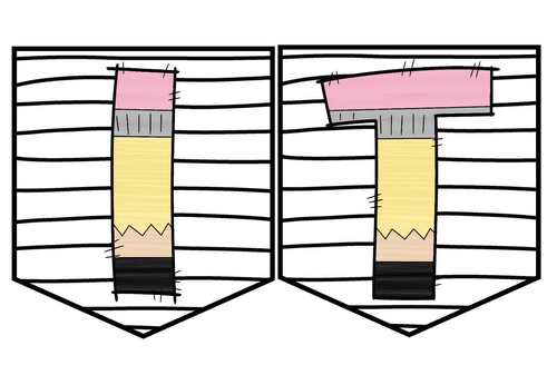 Writing Center Pencil Font Themed Banner by Kinderland Lemonade | TPT