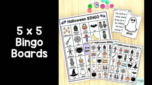 Halloween Vocabulary Bingo Game with Riddles or Inference Clues for ...