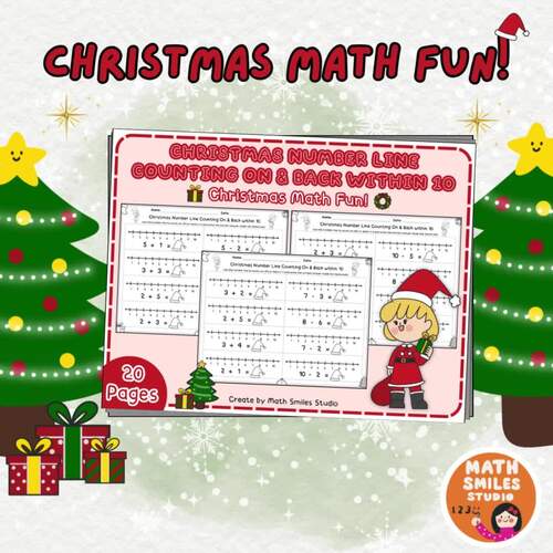 Christmas Number Line Counting On & Back within 10 Holiday Math Fun K ...