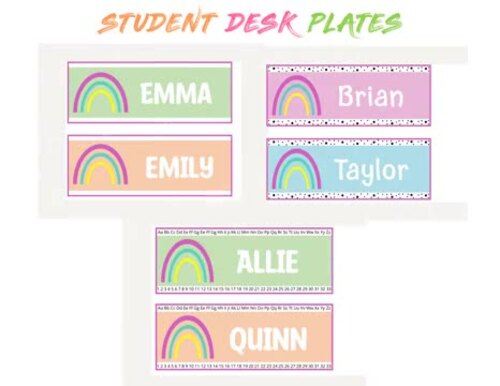 Printable Nametags, Student Desk Plates, Classroom Labels, Editable Labels