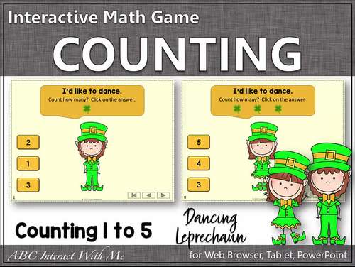 Counting to 5 Number Sense Interactive Math Game {Dancing Leprechaun}