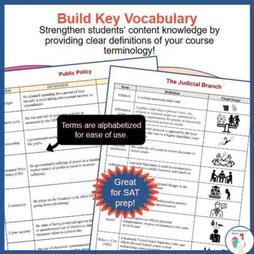 American Government Vocabulary: 300+ Definitions with visuals! | TPT