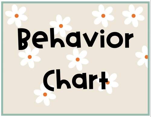 Retro Boho Daisy Themed Behavior Clip Chart for Classroom Management ...