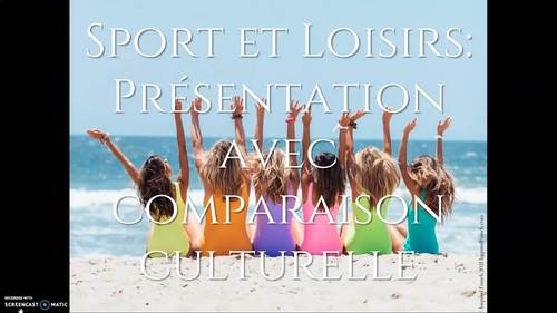 French Sport Leisure Presentational Speaking Performance Task No Prep