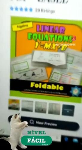 Linear Equations y=mx +b, Slope and y-intercept Foldable PDF + EASEL
