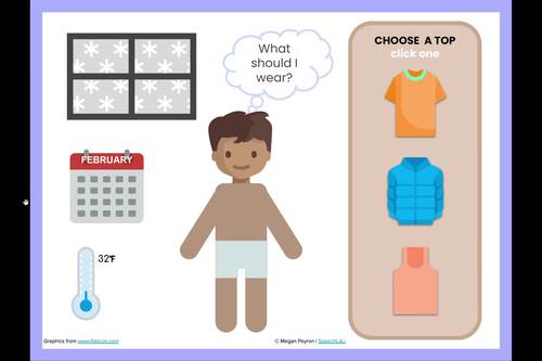 BOY Dress for the Weather Digital Speech Therapy by SpeechLaLi | TPT