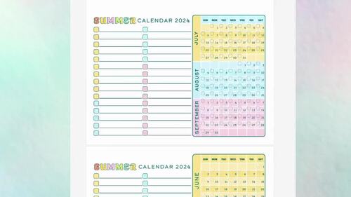 Summer Planner for Kids - Fillable PDF, Reading Journal, Kids Chore Chart