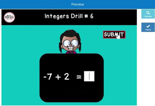 Integers Drill 6 Using the Number 7 Digital BOOM Activity For Distance ...
