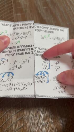 Exponent Rules (Laws of Exponents) | Power to Power | Never-Ending Notecard