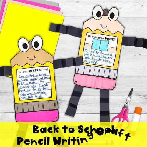 Back to School Pencil Craft and Writing Activity - Bulletin Board