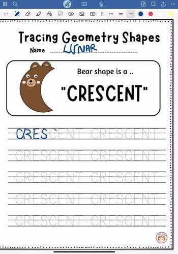 Brown Bear Geometry shapes: Tracing,Matching, Word Puzzle,Counting on ...