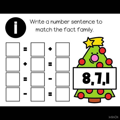 Christmas Fact Families 6-10 Math Task Cards for 1st Grade | TPT