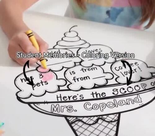 End of Year Ice Cream Scoop Worksheets | Coloring & Memory Activities ...