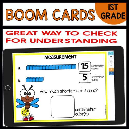 Measuring with Centimeter Cubes Boom Deck Digital Task Cards | TPT