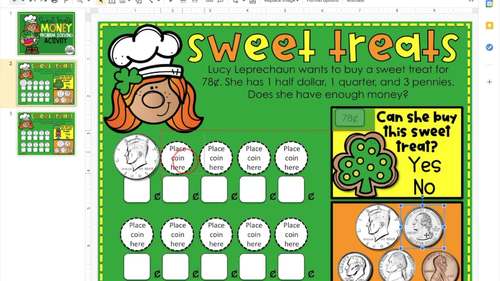 Counting Coins Word Problems - 2nd Grade St. Patrick's Day Math Activity