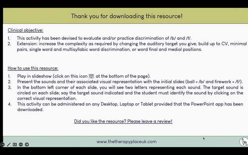 STOPPING, B/F Auditory Discrimination. A fun, NO PREP, interactive game!