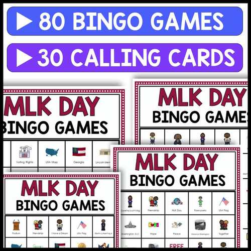 Martin Luther King Jr MLK day bingo games activities | TPT