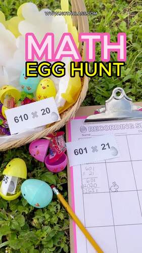 easter egg hunt math activity & game | multiplying by two digit numbers ...