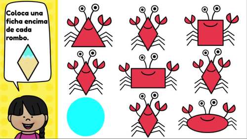 Google Slides and Seesaw Math in Spanish- Los animales- Figuras planas