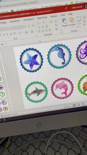 Ocean theme | Student numbers circles labels ocean themed EDITABLE