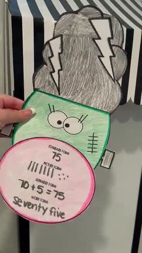 Halloween Frankenstein Math Place Value Crafts by The Teaching Diva Corner