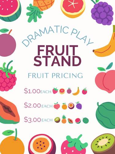 Fruit Stand Center with Customized One Dollar Bills, Shelf, and Pricing ...