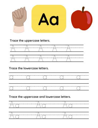 Alphabet Read, Trace, Write, Recognize, Sound & ASL Sign Practice ...