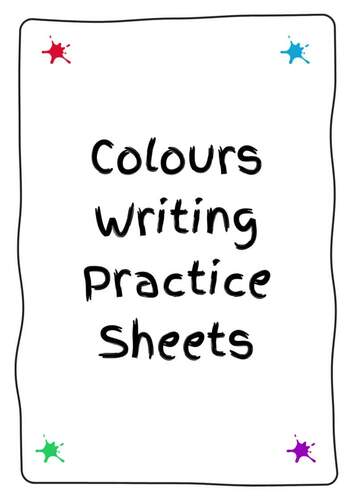 Colours Worksheets for Handwriting Practice by Worksheet Whisperer