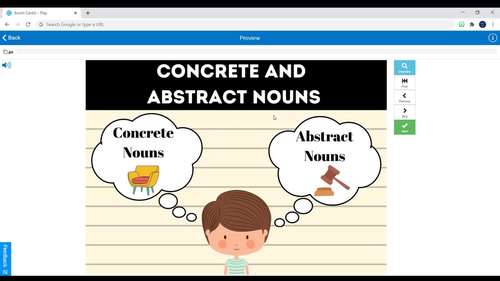 Concrete and Abstract Nouns Boom Cards by Hands on Learning LLC | TpT