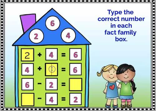Addition & Subtraction Fact Families within 20 Math Game 1st 2nd Grade ...