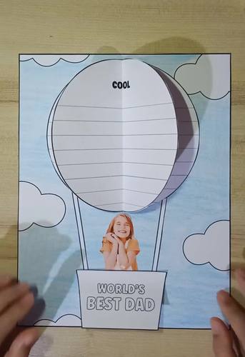Fathers Day Craft Balloon Card Writing Prompts Activities Father's Gift ...