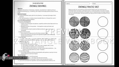 Zentangle Worksheets, Early Finishers Art Activities, Middle, High ...