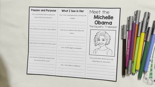 Michelle Obama Womens History Month Black History Month Craft Activities