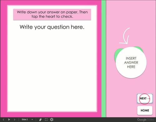 Google Slides PPT Game Template | Editable | Valentine Conversation Hearts