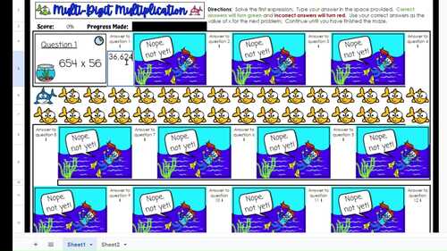 Bundle: Digital Multi-Digit Multiplication Self-Checking Activity