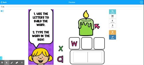 CVC Words Short A | Build & Type | Boom Cards | Distance Learning