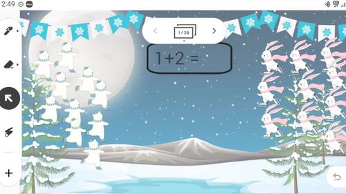 NO PREP Christmas Math activity on Jamboard: ice-skating addition