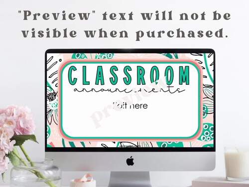 Modern Tropical Classroom Slide Templates | Bright Decor | Editable