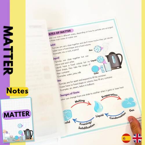 Matter Science Unit Properties, States, Mixtures, Experiments Bilingual