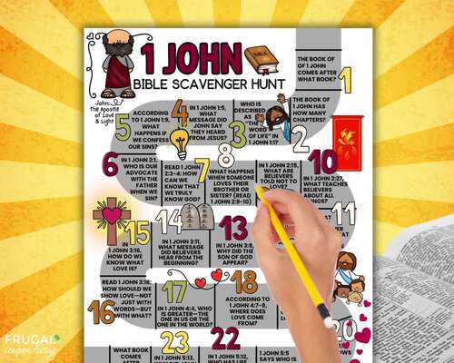 1 John Bible Scavenger Hunt, Apostle of Love & Light New Testament ...