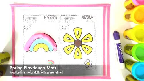 Spring themed Playdough Mats for PreK, Kindergarten, Fine Motor ...