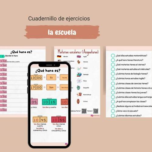 La escuela - Cuadernillo de ejercicios / Spanish - School Workbook