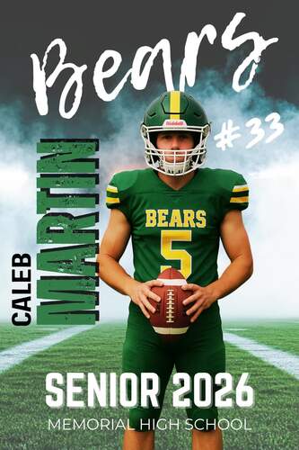 Canva Athlete Poster – Football Poster Template, Customizable Sports ...