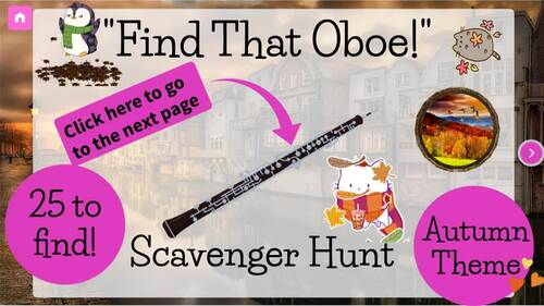Oboe Digital Scavenger Hunt- Autumn Themed- Online Music Game-Sub Friendly