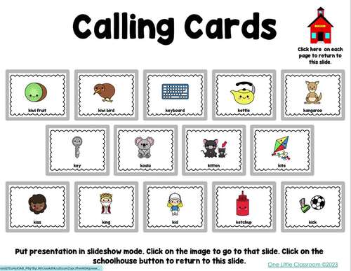 Beginning Sound Bingo Game Letter K by One Little Classroom | TPT