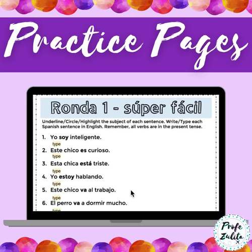 Present Spanish Super 7 Verbs in Spanish Conjugation Practice | PDF ...